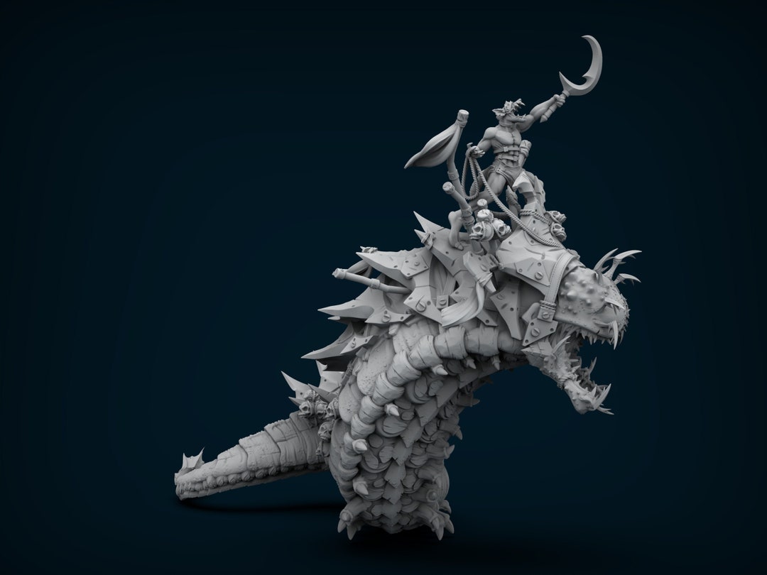 Mounted Ravager Wurm | Enter the Drains | Gargantuan Fantasy Miniature ...