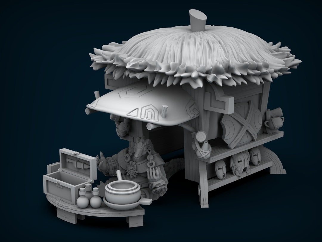 Pango Merchant Stall | Pangolin Village | 32mm Fantasy Miniature | 4K ...