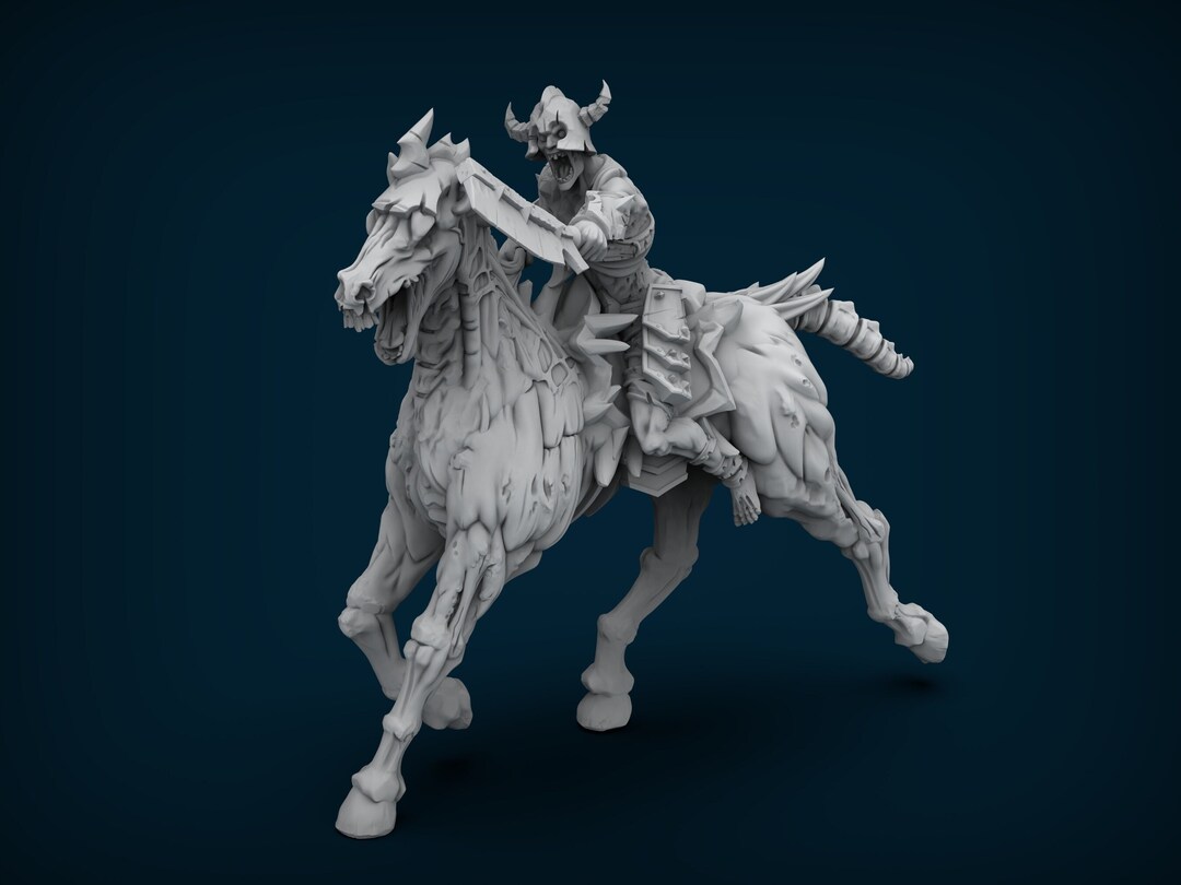 Undead Mounted Warhorse Rider A | Hidden Crypt | 32mm Fantasy Miniature ...