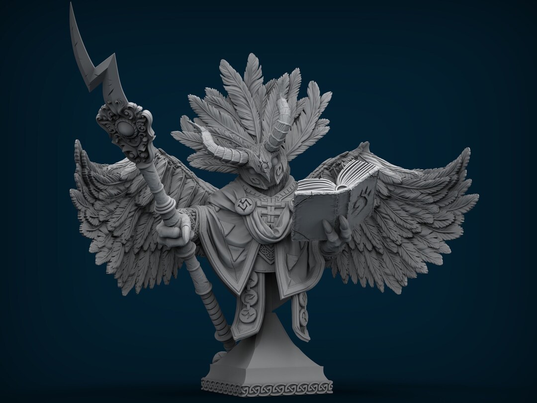 Derment the Angel Owl Mage Cleric | Bust | 75mm Fantasy Miniature | 4K ...