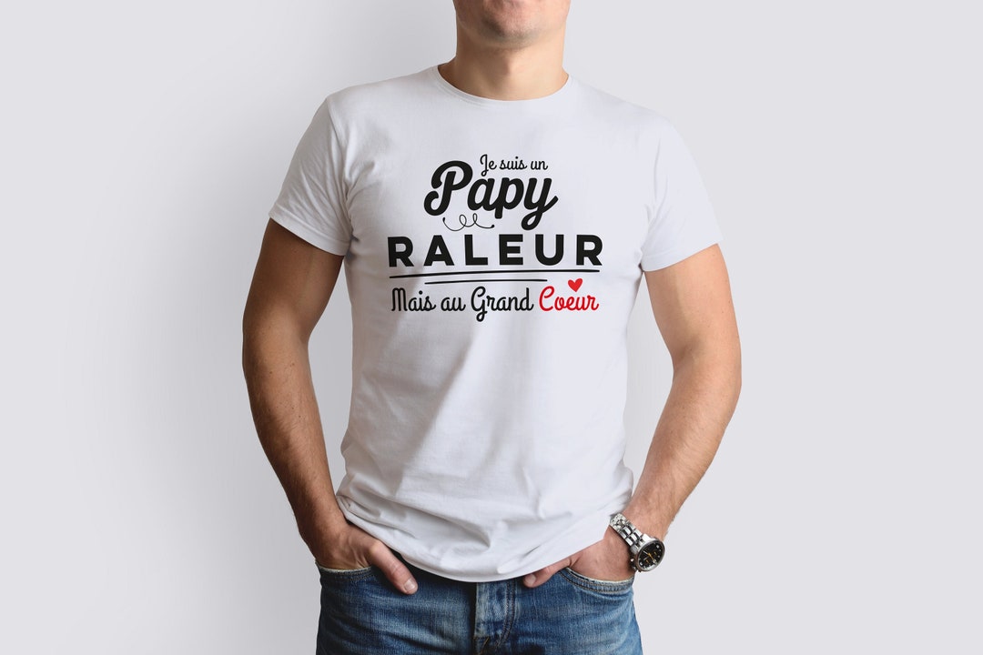 Tee shirt / T-shirt coton homme personnalisé Noir, blanc, bleu Papa ...