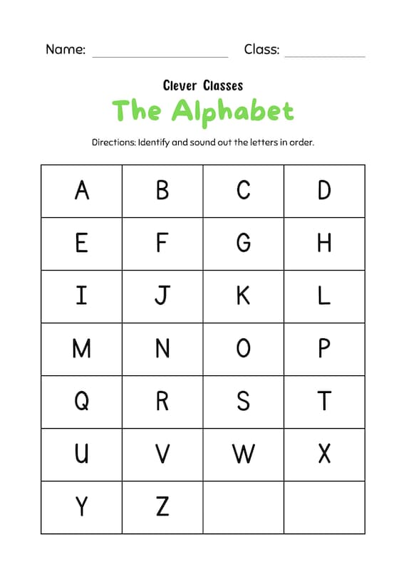 Alphabet Out Of Order Printable