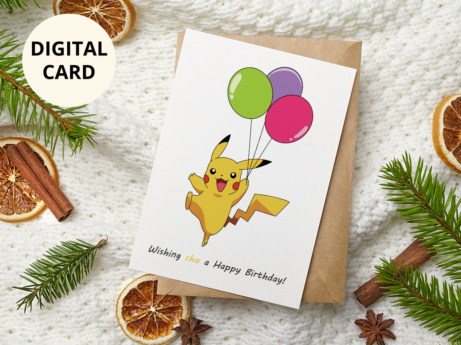 Printable Pokémon Happy Birthday Cute Pikachu Birthday greeting card ...