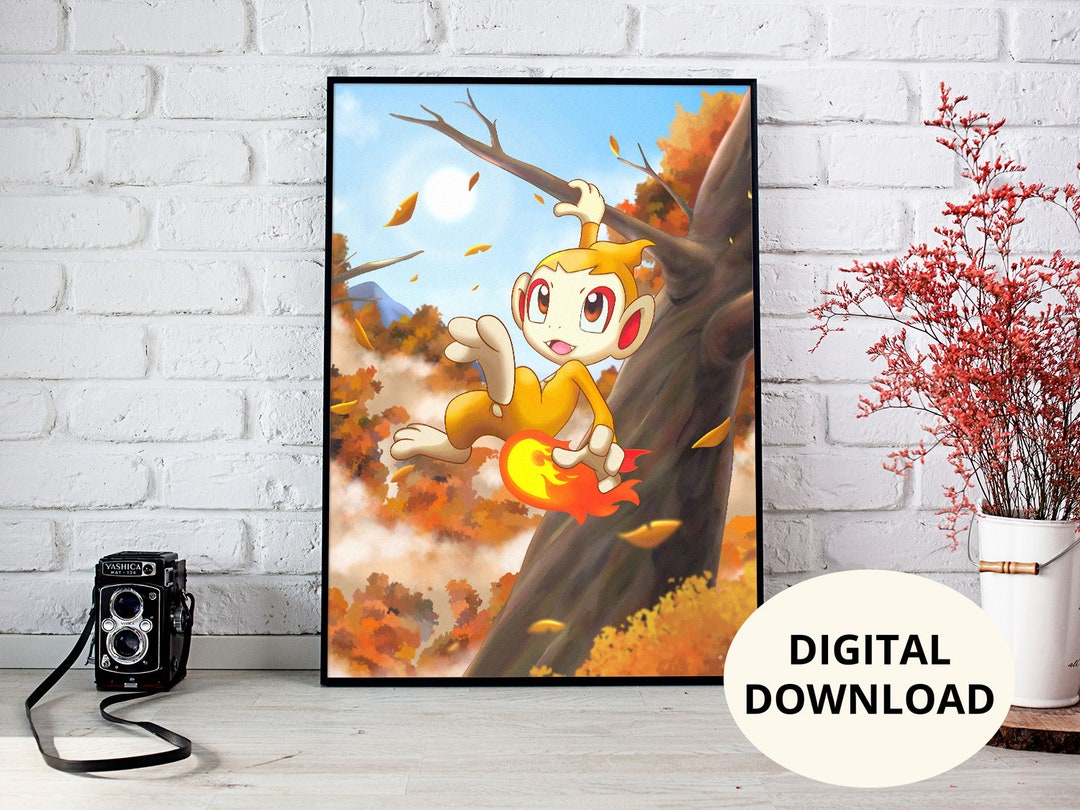 Chimchar Pokemon Poster A4 and A3 Fire Monkey Pokemon - Etsy