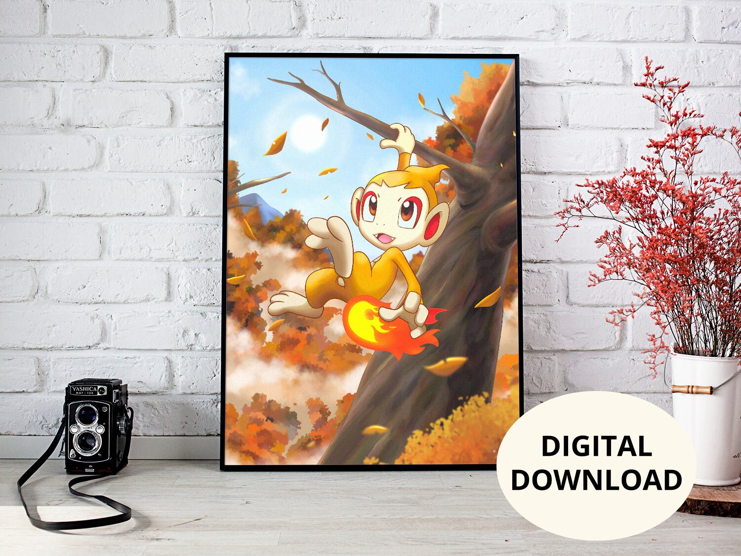 Chimchar Pokemon Poster A4 and A3 Fire Monkey Pokemon - Etsy