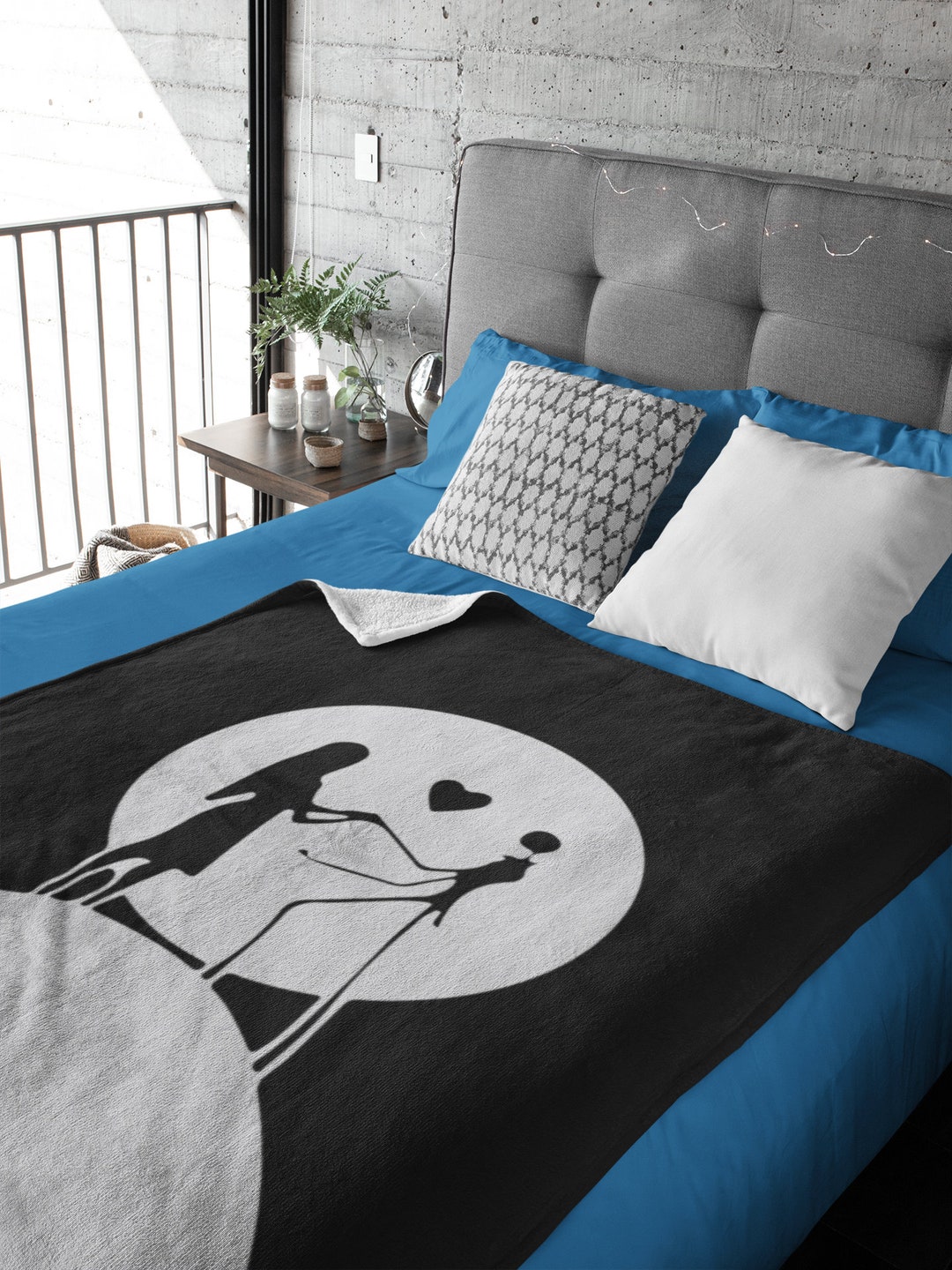 Jack Skellington Cuddle Blanket Jack & Sally Valentines Gift Suede ...