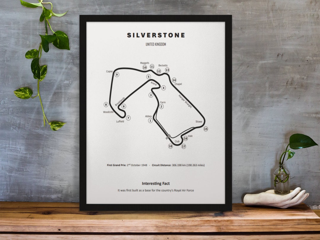 Silverstone Grand Prix Racing Circuit Formula 1 F1 Tracks Race Map ...