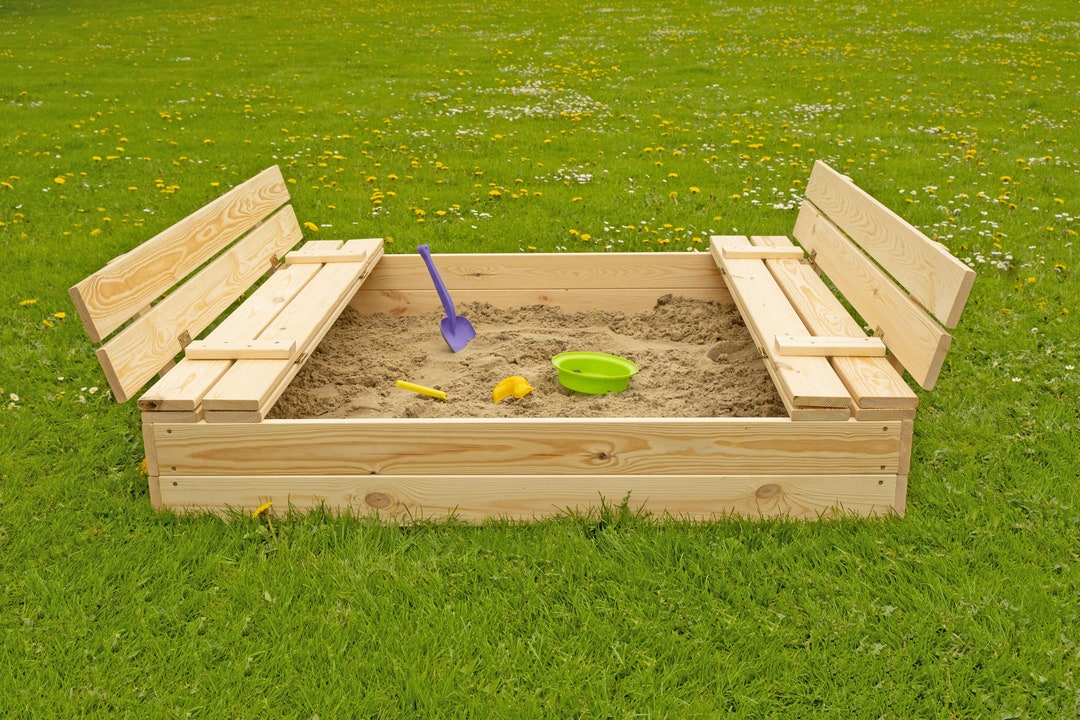 Ourbaby Sandpit 120 X 120 Cm - Sandbox, Childs Sandbox, Wood Sandbox ...