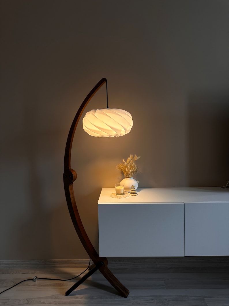 Wood Floor Lamp Wood Lighting Mid Century Modern Floor - Etsy