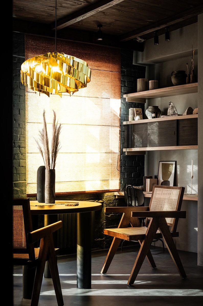 Gold Pendant Light Handmade Lamp Gold Ceiling Lamp Gold - Etsy