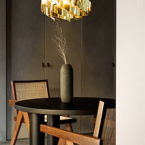 Gold Pendant Light, Handmade Lamp, Gold Ceiling Lamp , Gold Lampshade ...