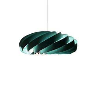Green Chandelier | Modern Pendant Light | Wooden Lamp | Green Decor - Etsy