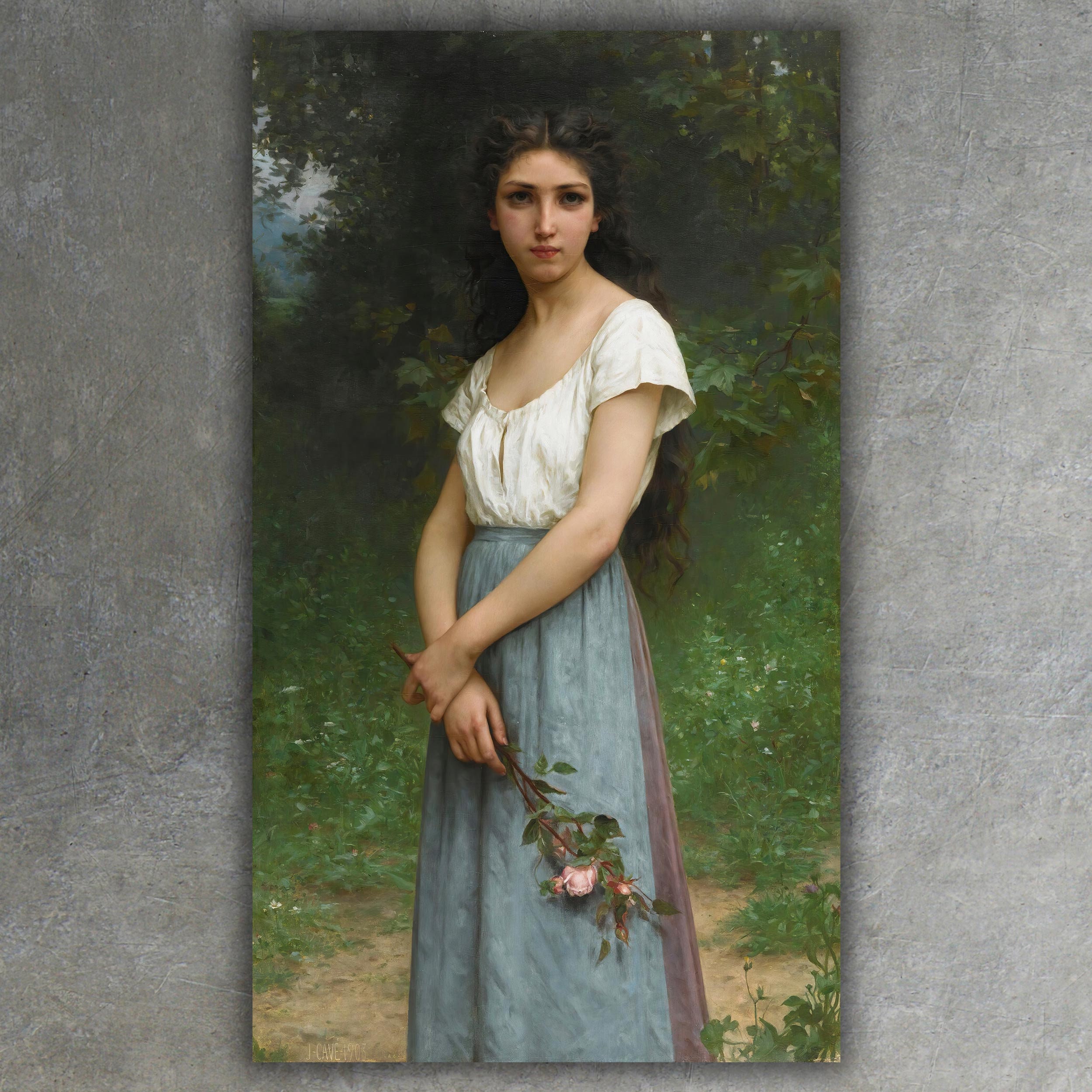 The Rose by Jules Cyrille Cavé Canvas Print (1903) • Fine Art Print • Classic Painting ...