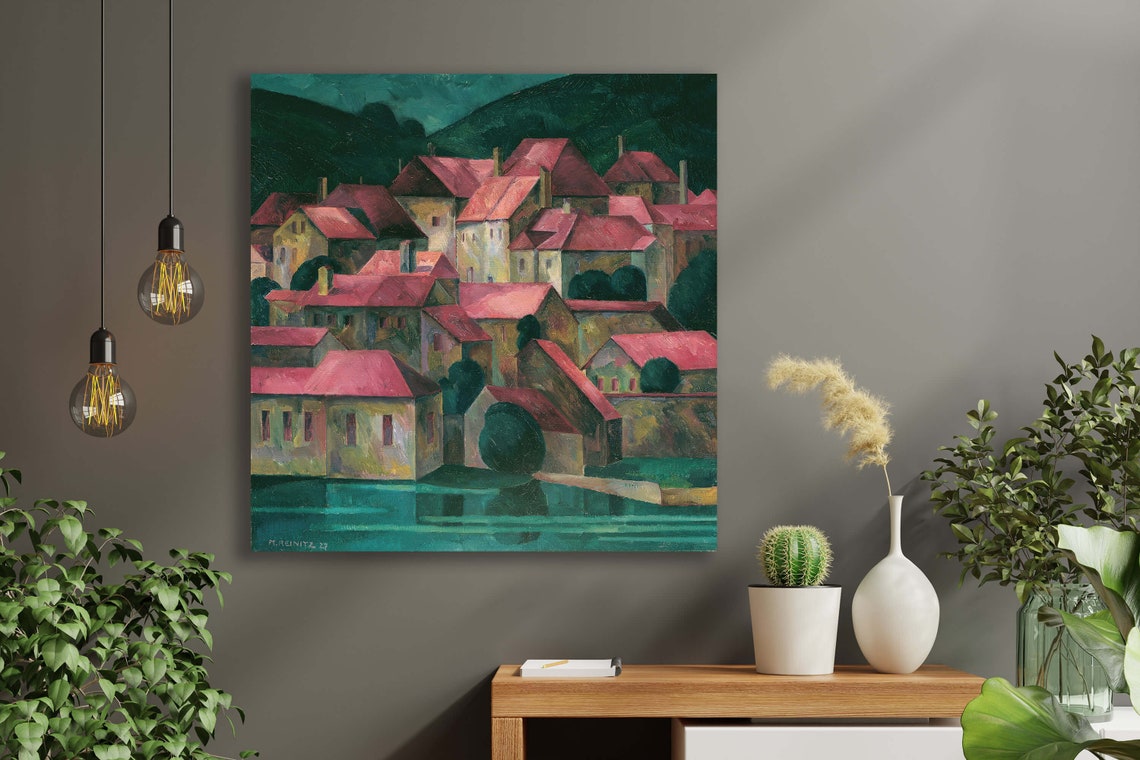Red Roofs by Maximilian Reinitz (1927) • Fine Art Painting Print ...