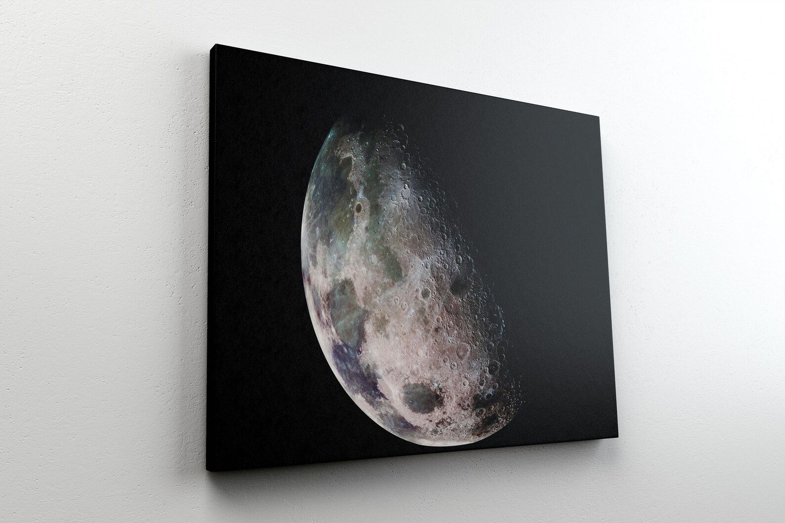 Moon Canvas Print Astronomy Decor Space Wall Art Detailed Cosmic Poster ...