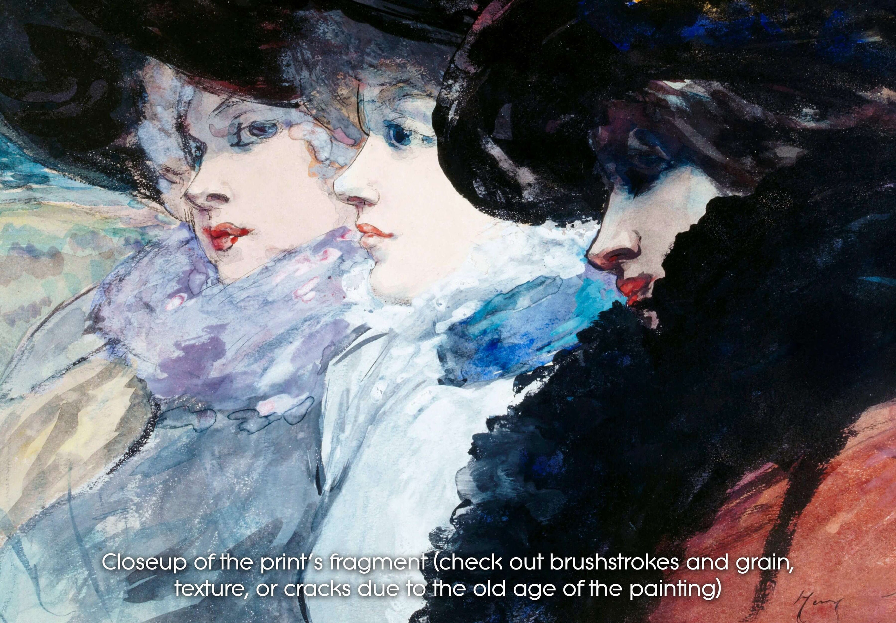 Three Women in Profile by Henry Somm Giclée Canvas Print (1900) • Fine ...