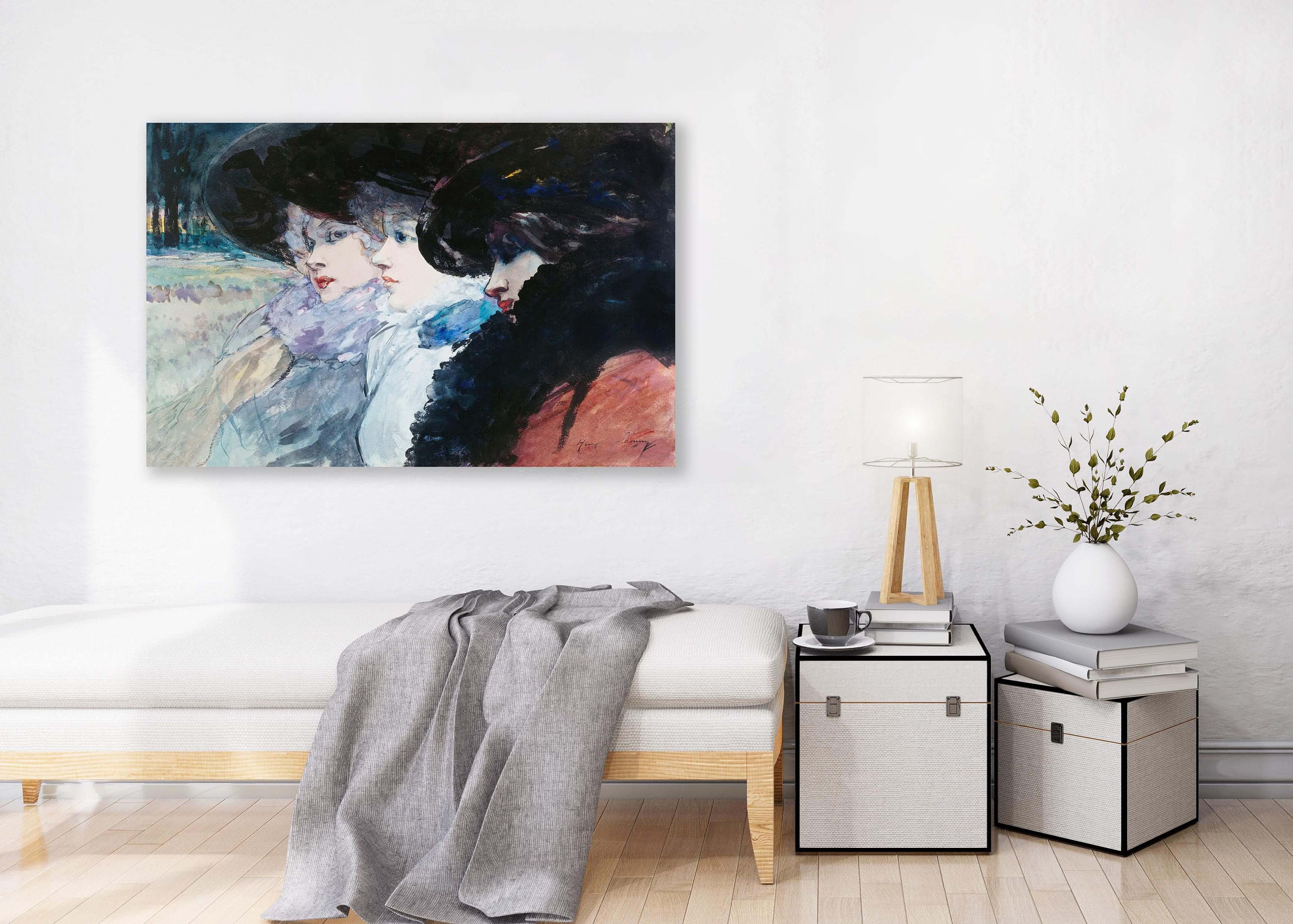 Three Women in Profile by Henry Somm Giclée Canvas Print (1900) • Fine ...