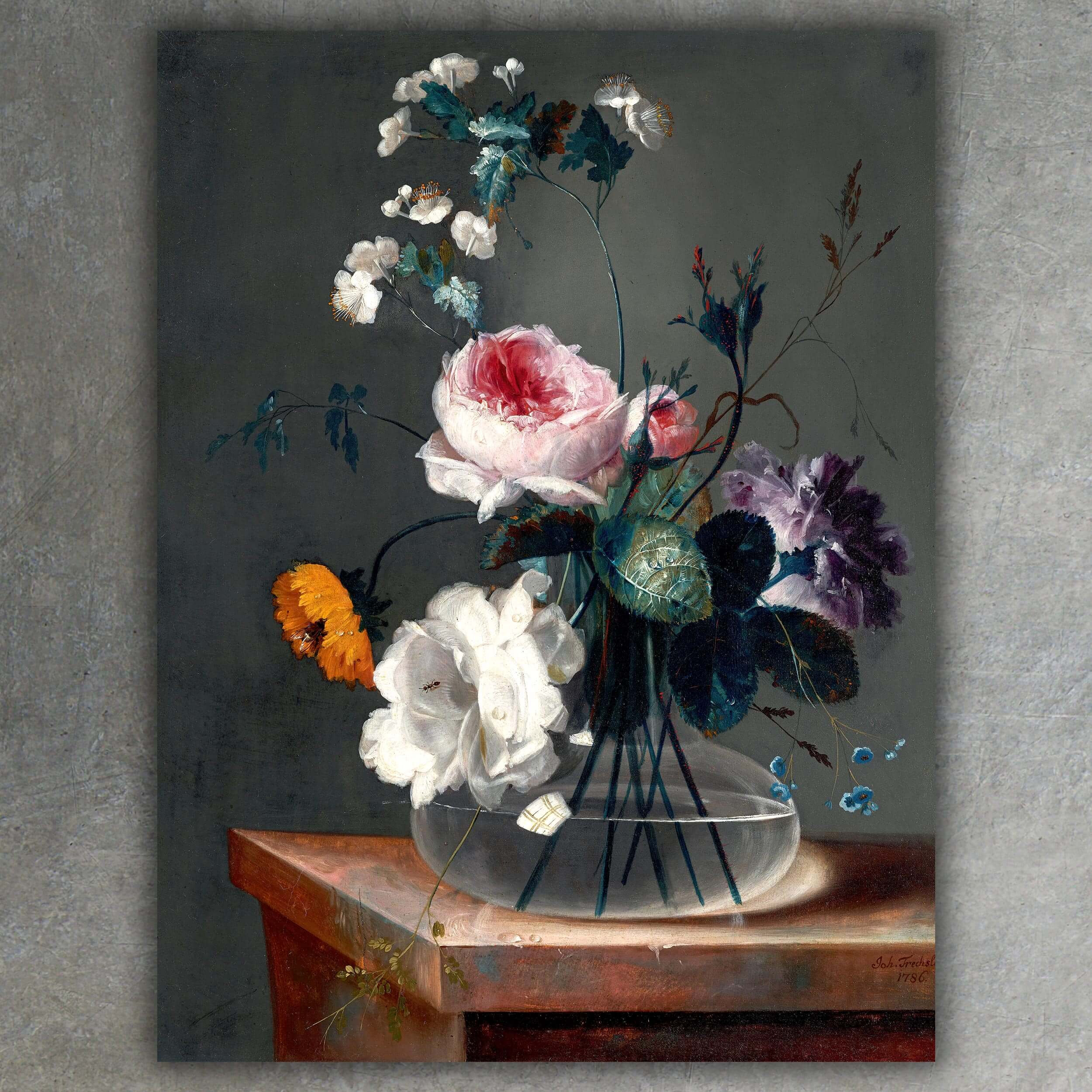 Floral Still-life by Johann Baptist Drechsler Giclée Canvas Print (1786 ...