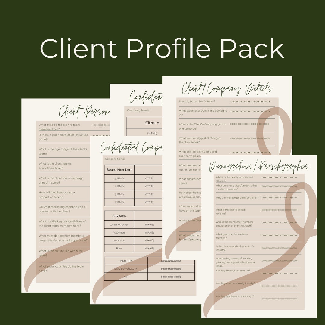 Virtual Assistant Resource - Client Profile Pack (flow Design) - Etsy