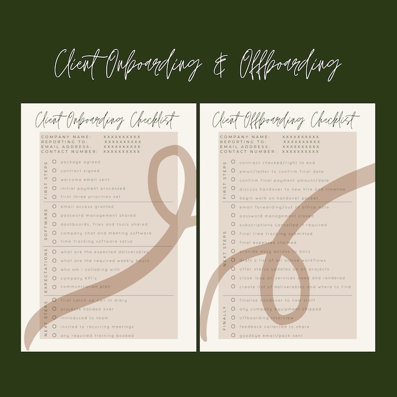 Virtual Assistant - Client Onboarding and Offboarding Checklists (flow) - Etsy