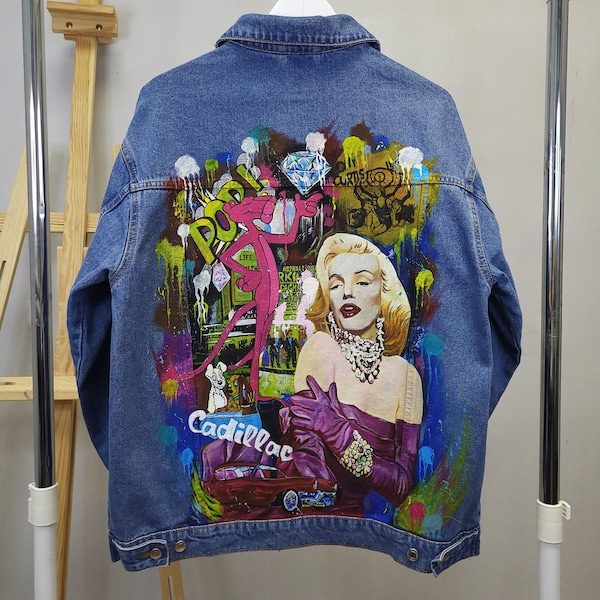 Pop Art Denim Jacket - Etsy