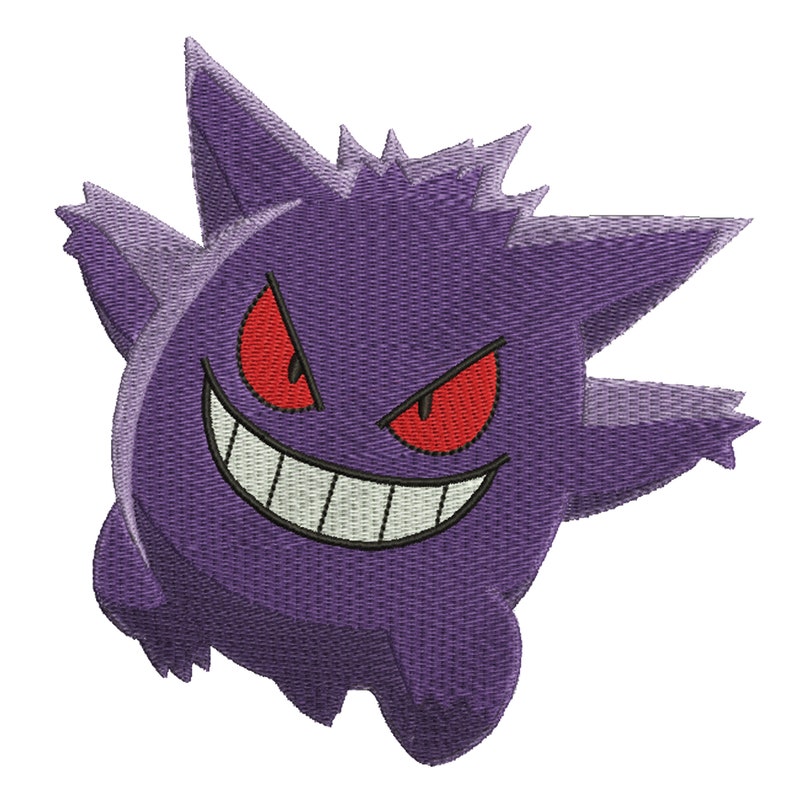 Gengar Embroidery Design, Pokemon Embroidery File, Anime Embroidery ...