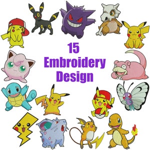 Embroidery Pokemon, Machine Embroidery Files Pokemon Machine Embroidery ...