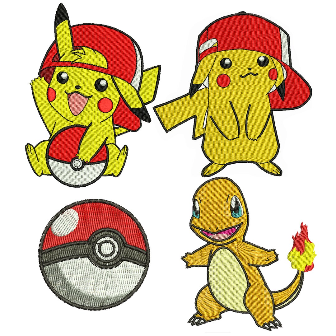 Embroidery Designs Pokemons Characters, Cartoon Embroidery Design File ...