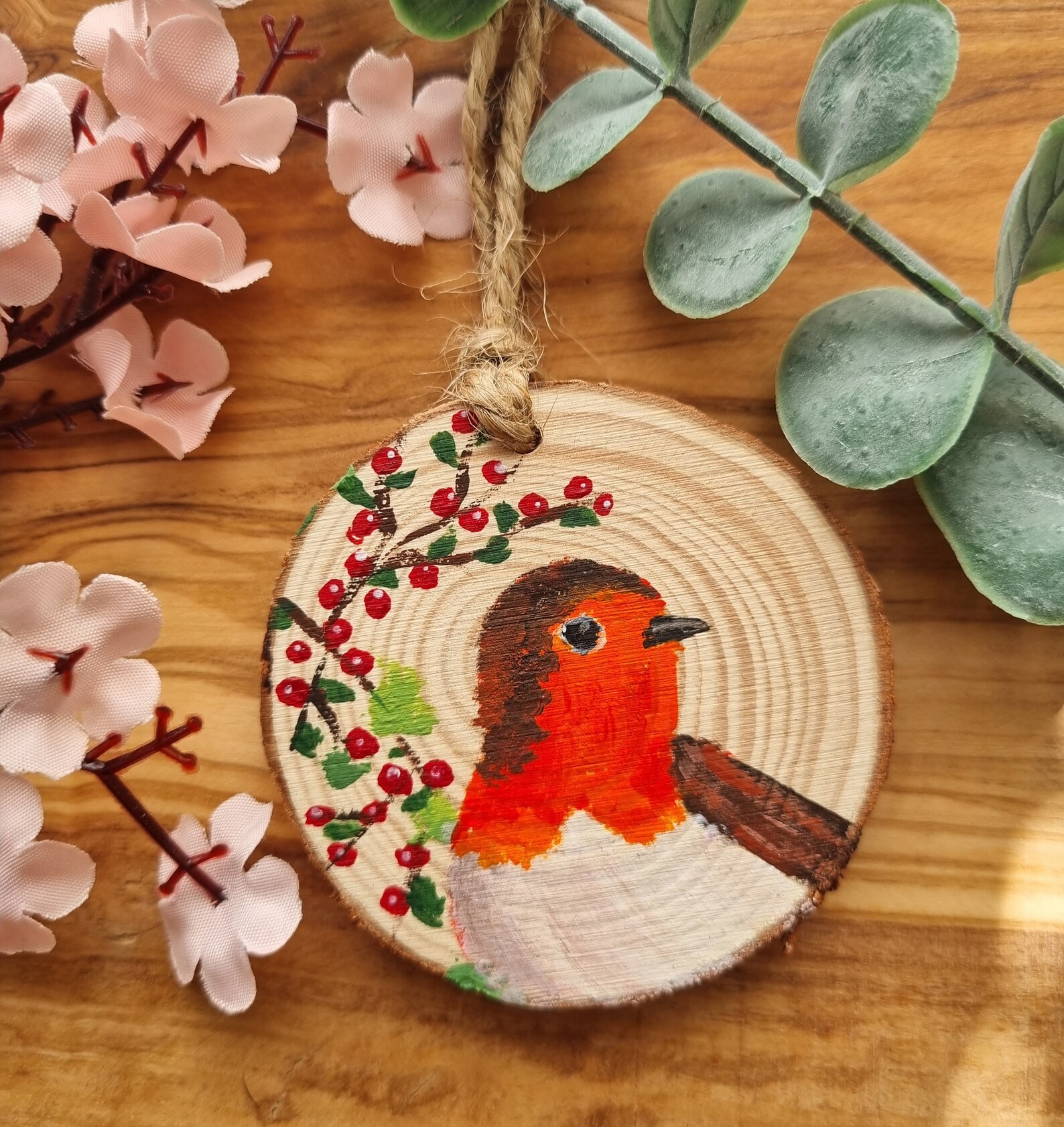 Hand Painted Hanging Log Slice, Room Decor, Natural Decoration, Gift ...