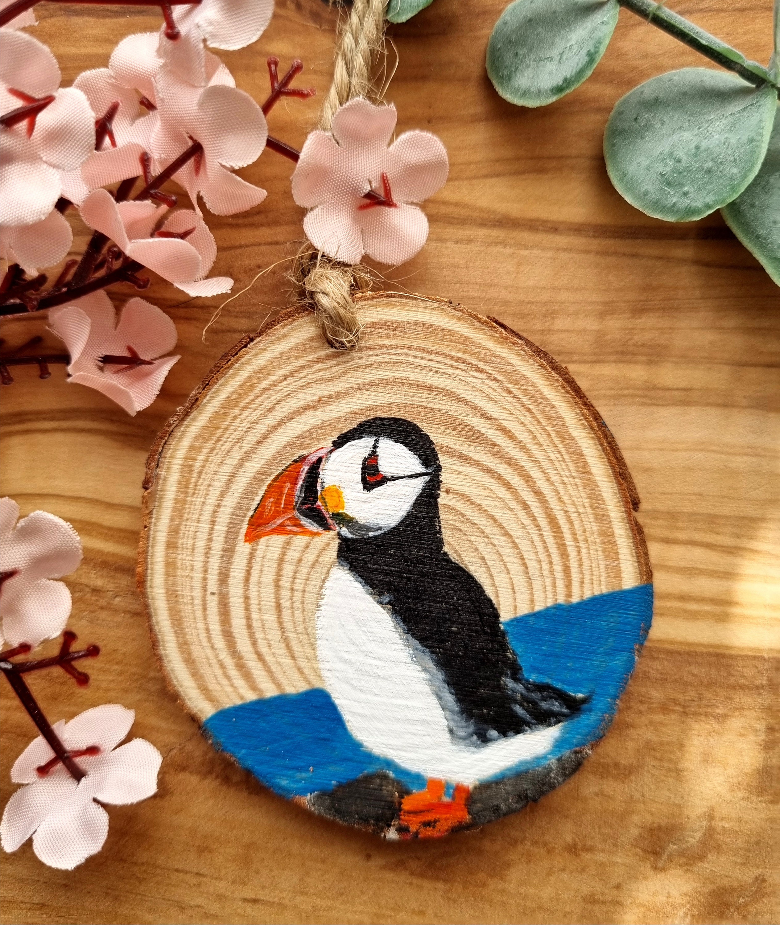 Hand Painted Hanging Log Slice, Room Decor, Natural Decoration, Gift ...