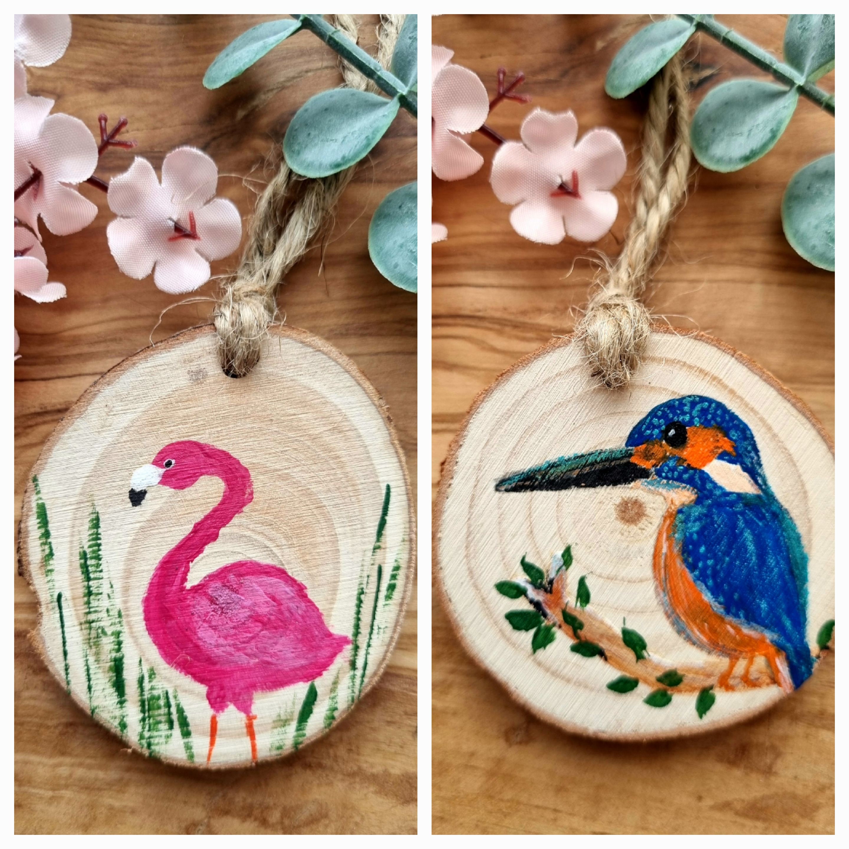 Hand Painted Hanging Log Slice, Room Decor, Natural Decoration, Gift ...