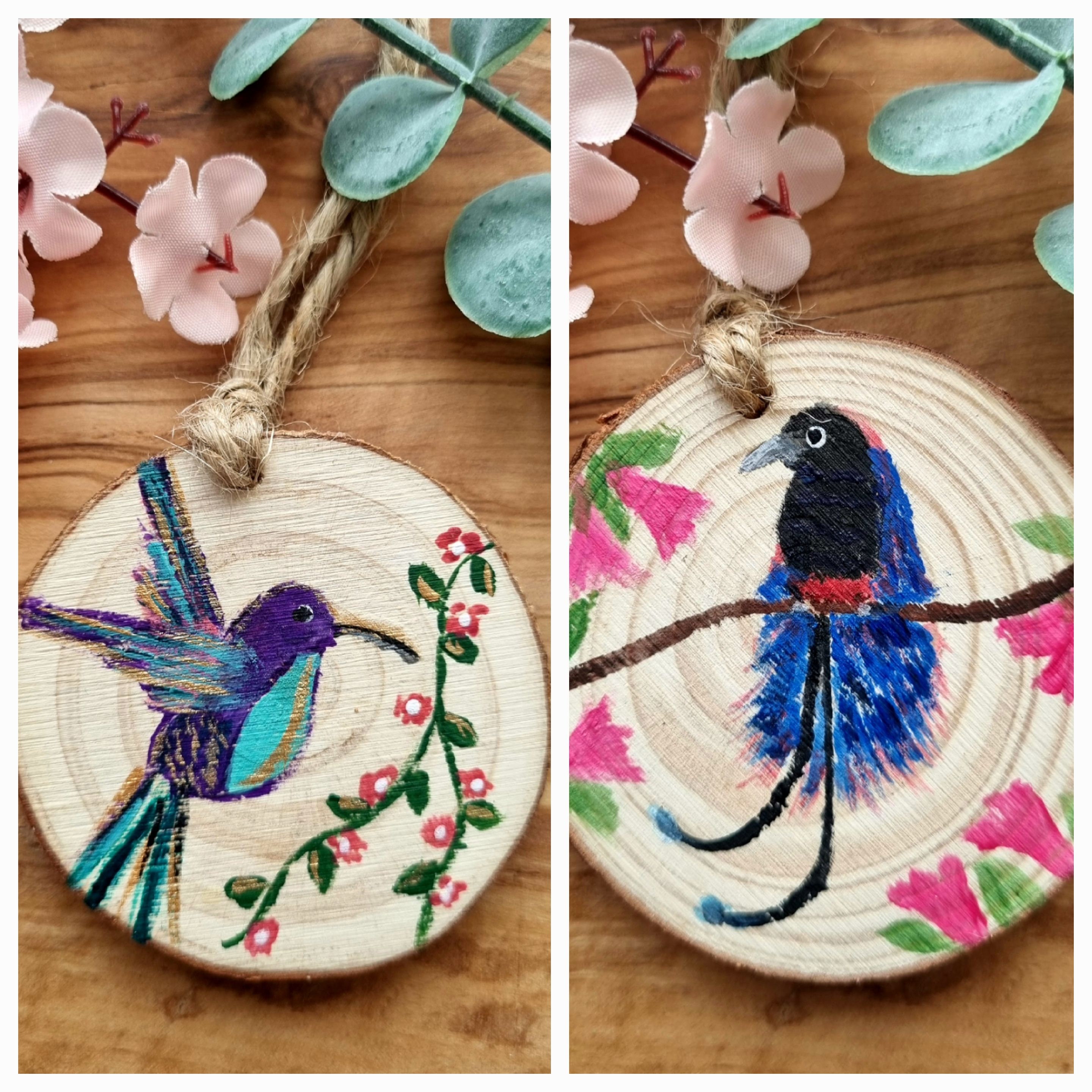 Hand Painted Hanging Log Slice, Room Decor, Natural Decoration, Gift ...