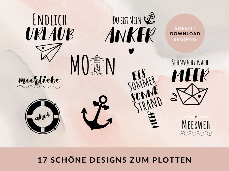 Plotterdatei Maritim Leuchtturm Plotterdatei und Anker Moin - Etsy.de