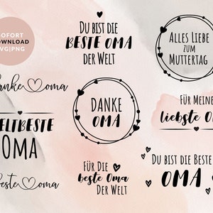 Beste Oma Plotterdatei SVG Bundle, Plotterdatei Oma, Plotterdatei Geburstag , Die beste Oma der ...