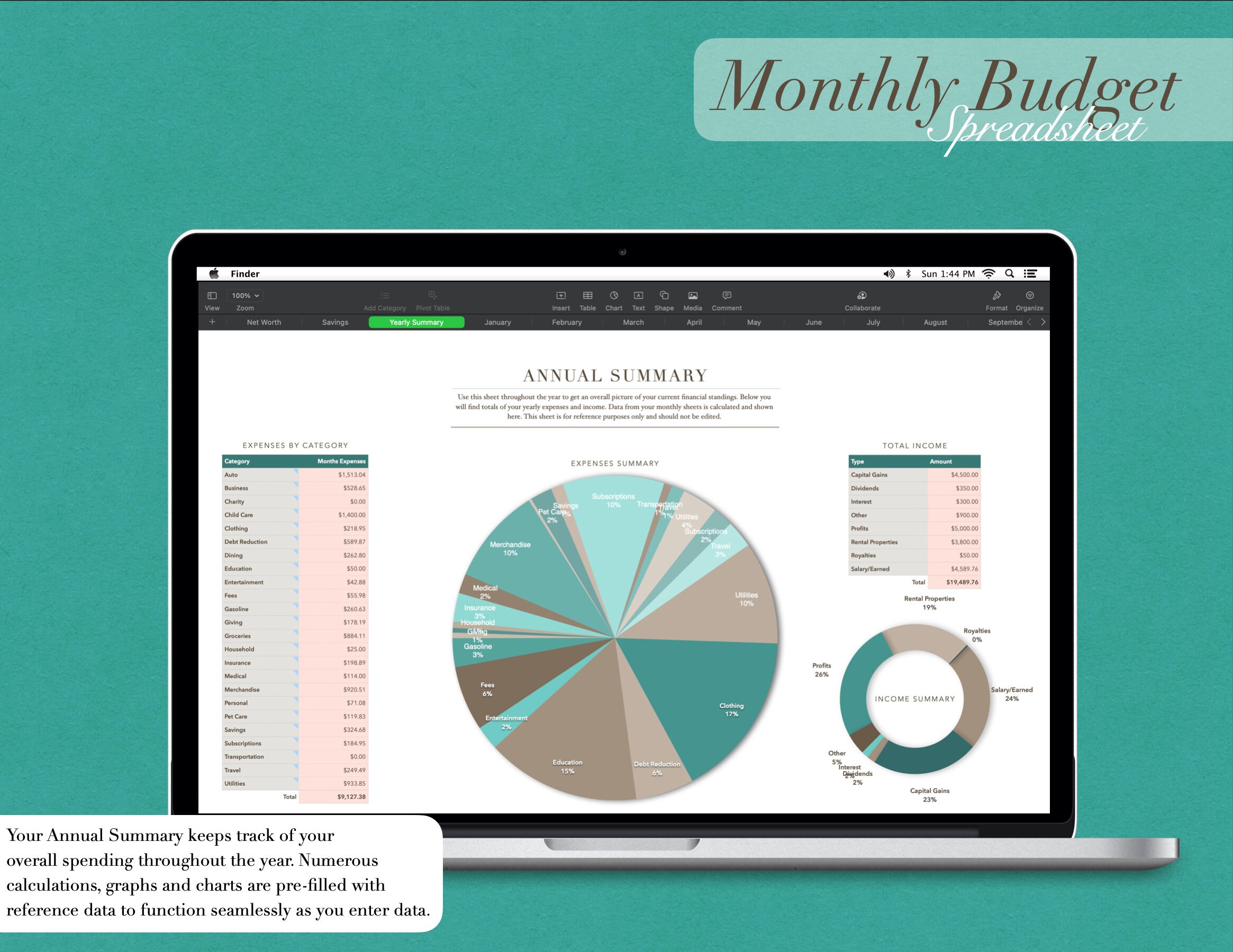 Monthly Budget Spreadsheet | Numbers - Etsy