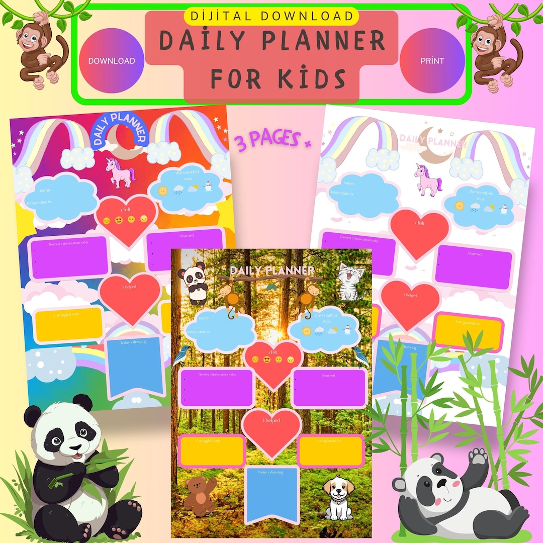 Schedule for Kids|diary for Kids|checklist for Kids|daily Planner Pdf ...