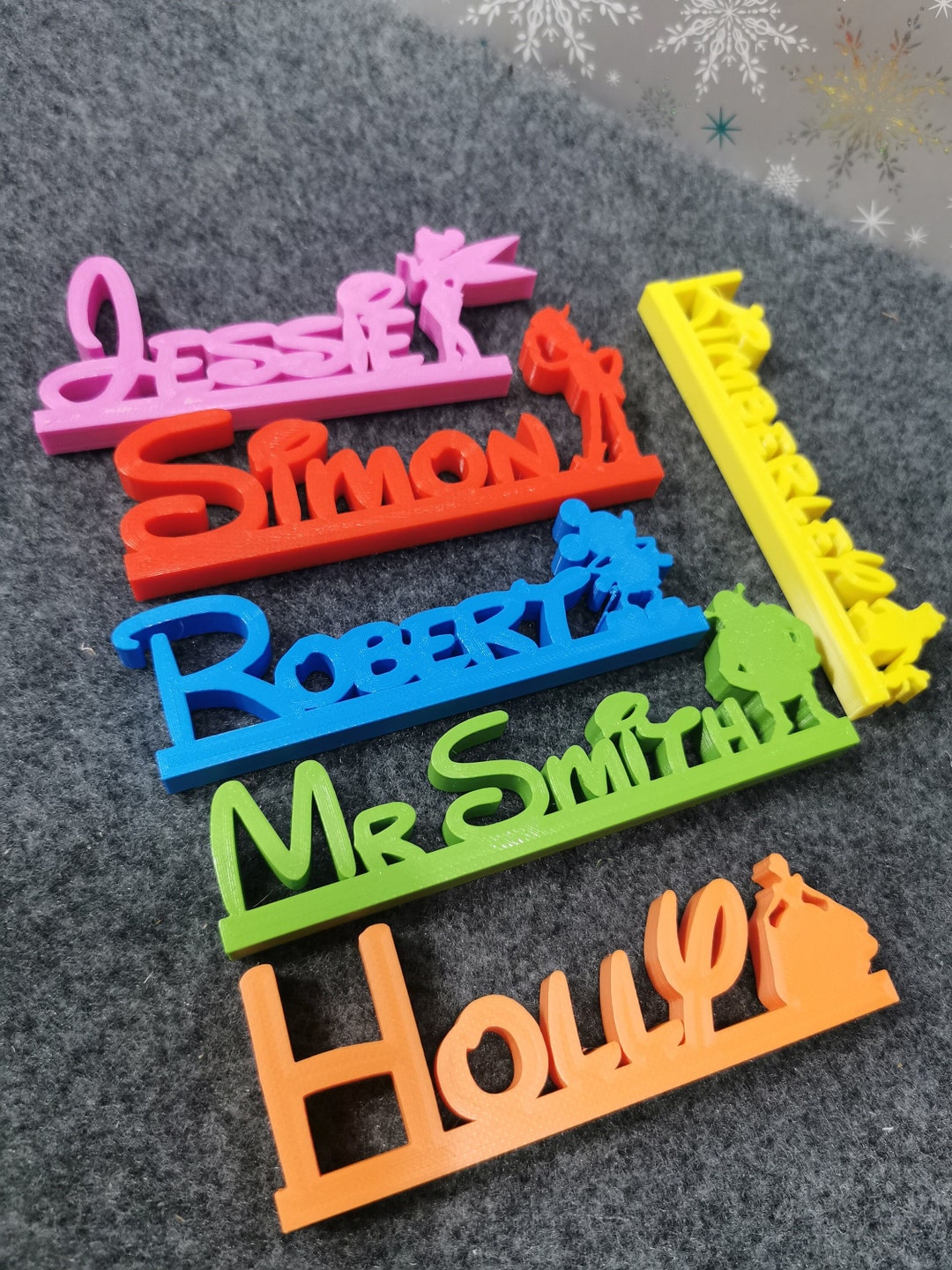 Personalised Disney Style Name Stand Desk Stand Cake School Plaque - Etsy
