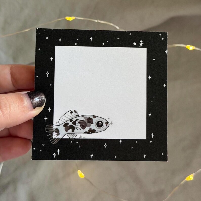 Dalmatian Molly Fish Post It Sticky Note Pad | Stargirllee - Etsy