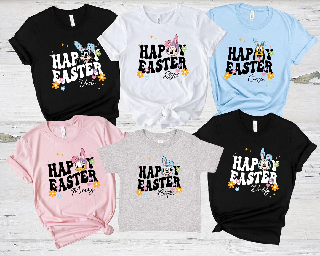Custom Disney Easter Shirt, Mickey and Friends Bunny Ears Shirts, Happy ...
