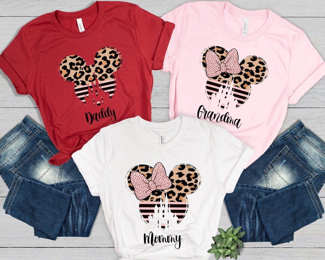 Leopard Print Mickey and Minnie Mouse Shirt, Cute Disney Mom Shirt ...