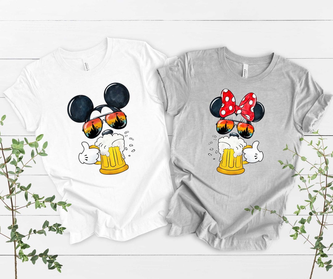 Mickey and Minnie Beer Shirt: Epcot Disneyland Drinking Tee - Etsy