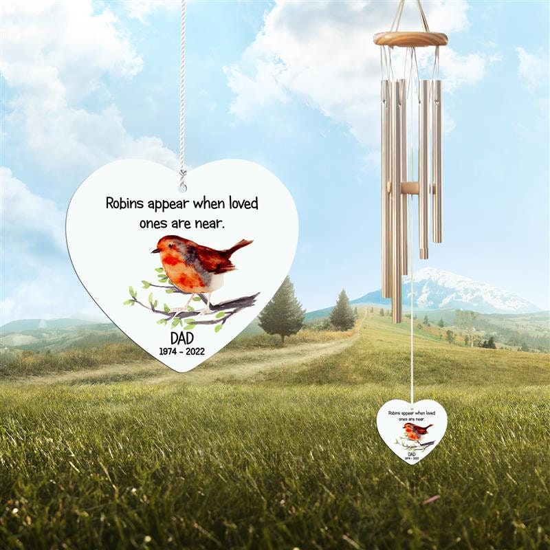 Memorial Wind Chime Robin Wind Chime Robins Appear When - Etsy
