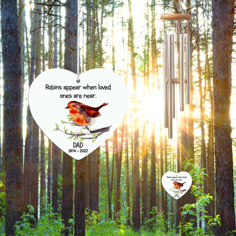 Memorial Wind Chime Robin Wind Chime Robins Appear When - Etsy