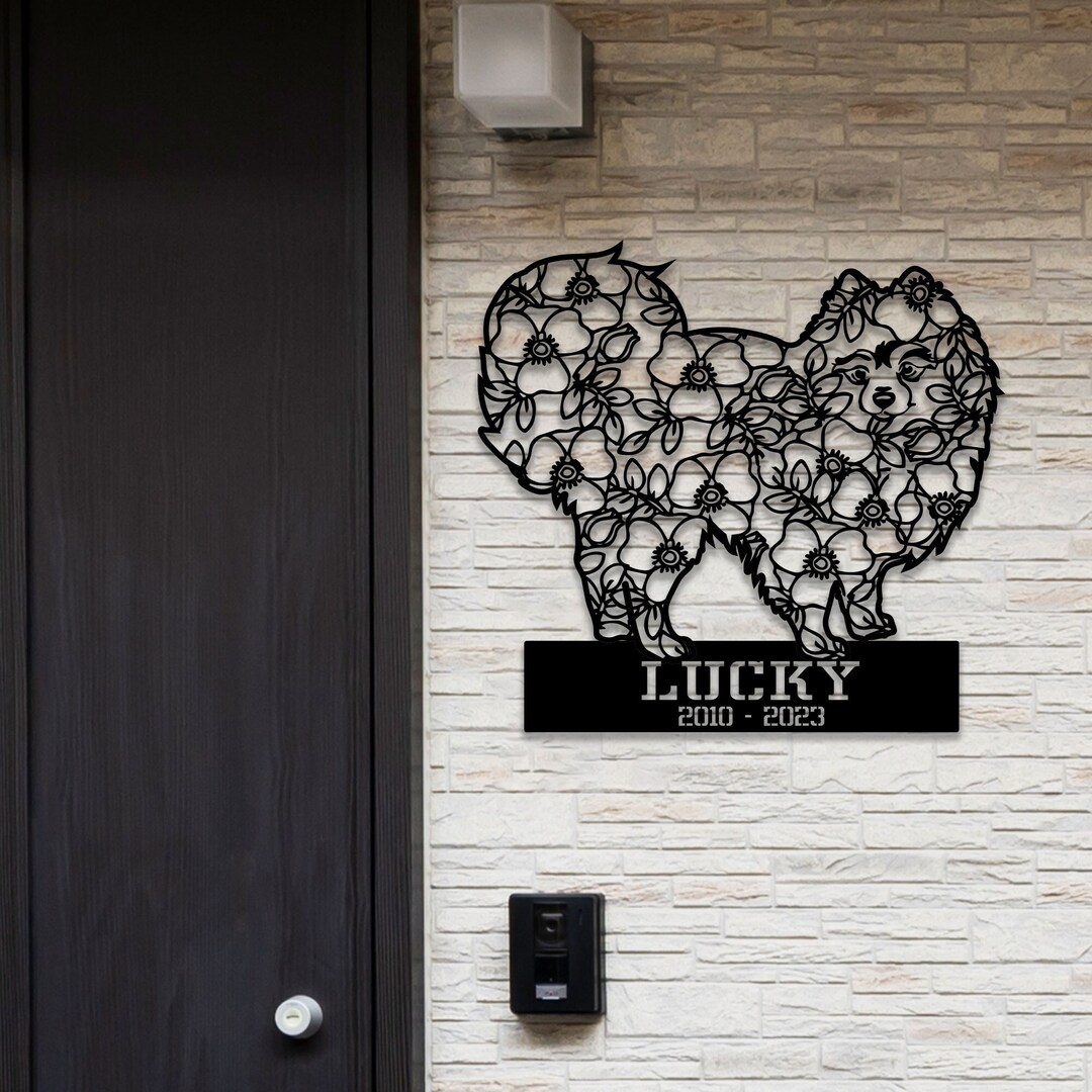 Custom Pekingese Memorial Sign Metal Floral Dog Wall Decor - Etsy