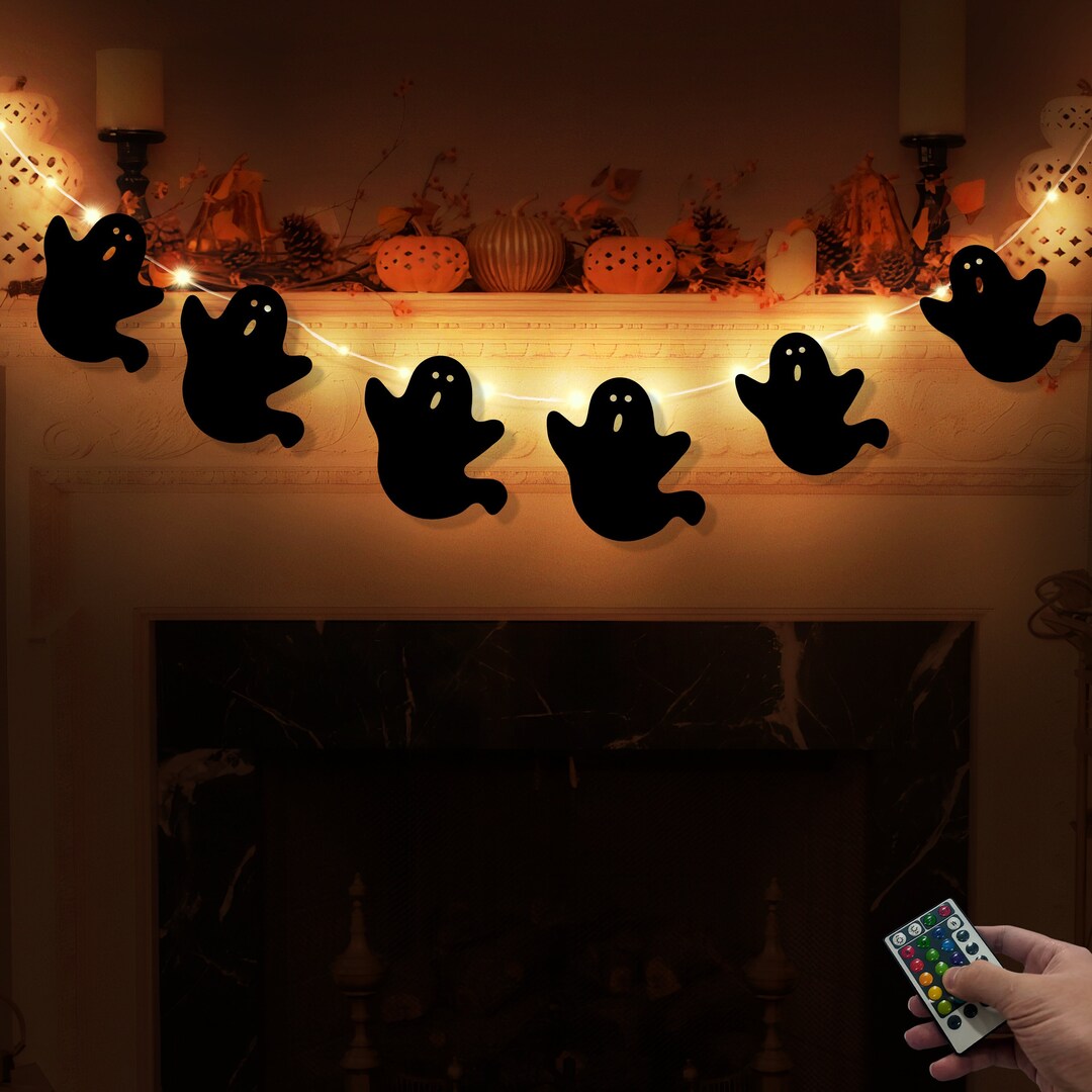 Ghost Garland With RGB Led Lights String Set of 6 Ghosts - Etsy