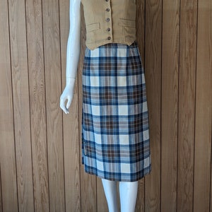 Vintage Hector Russell White Brown and Blue Check Scottish Kilt Pleated ...