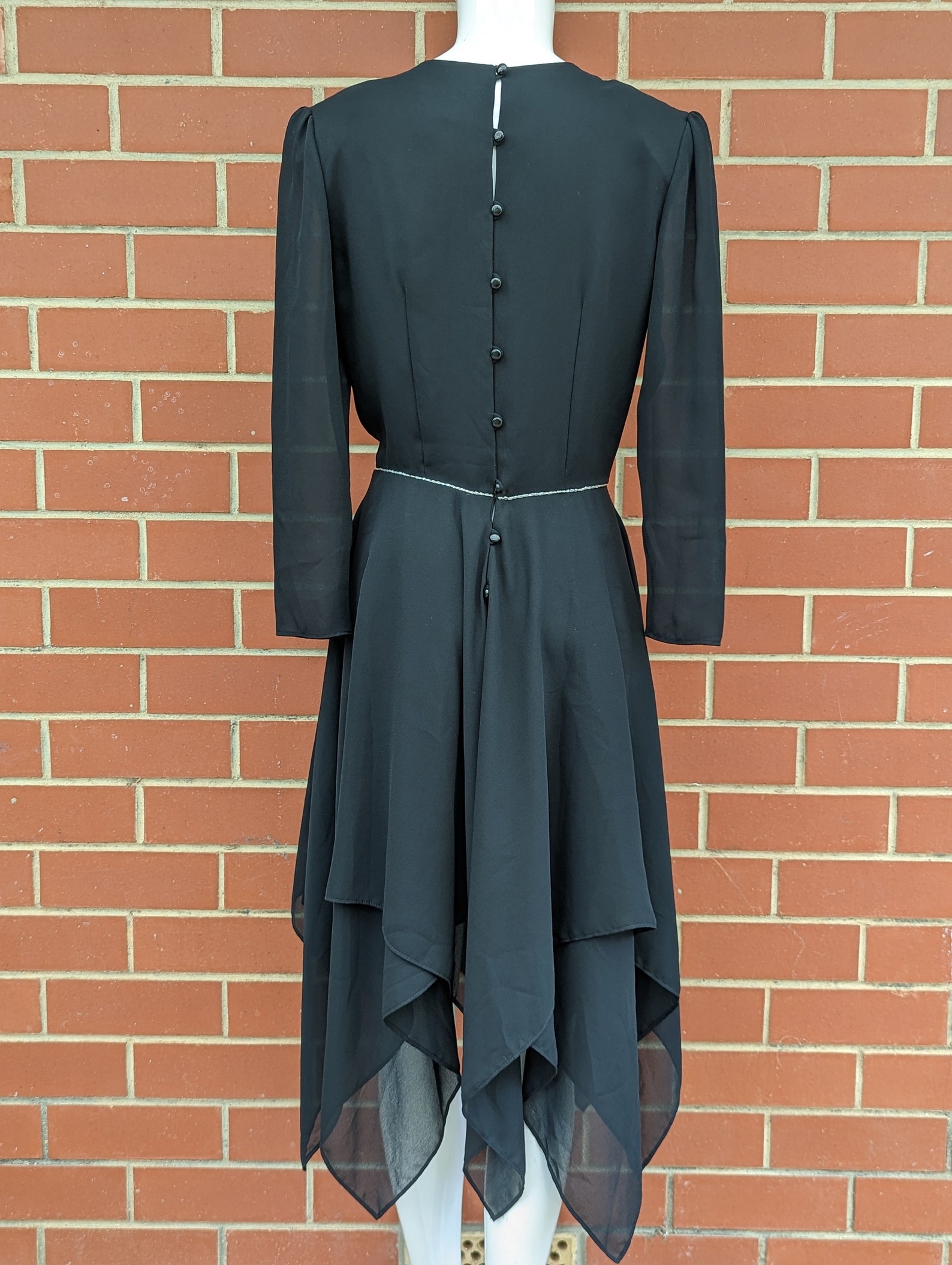 Vintage Black Handkerchief Dress With Gem Accents - Etsy