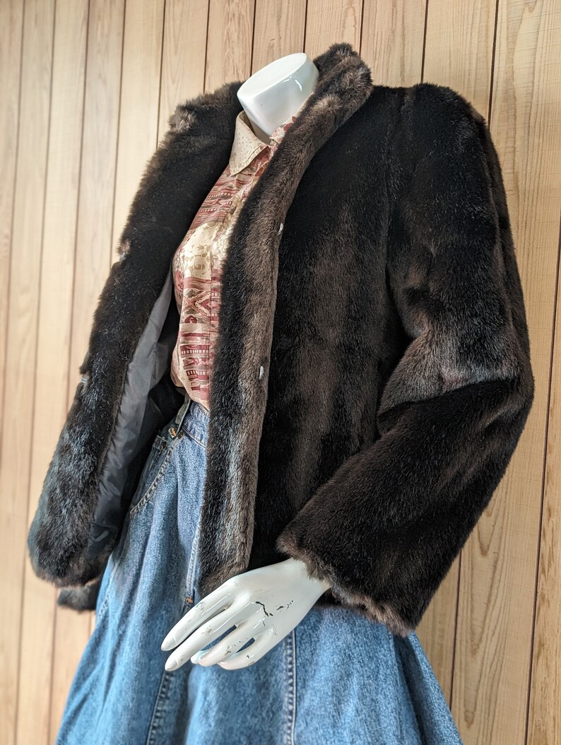 Vintage 1970s 1980s 'glamma' Dark Brown Faux Fur Jacket - Etsy Australia