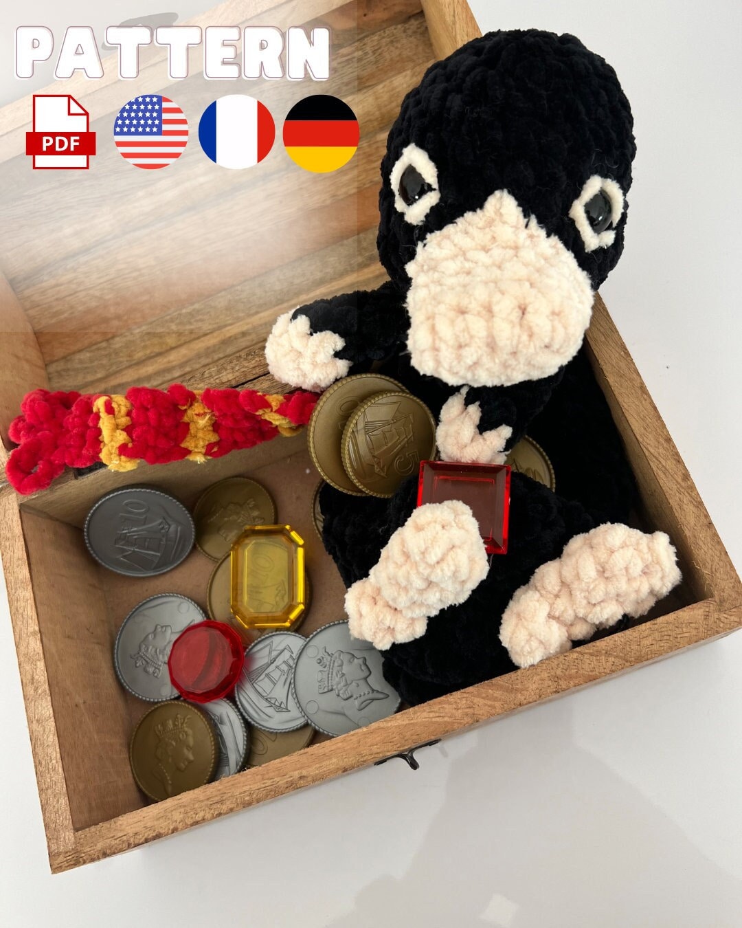 Bandit the Niffler With Pacifier Clip a Migurumi Crochet Pattern PDF ...