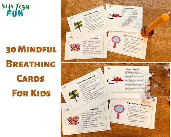 Mindfulness Breathing Cards for Kids / Breathing Exercises for | Etsy